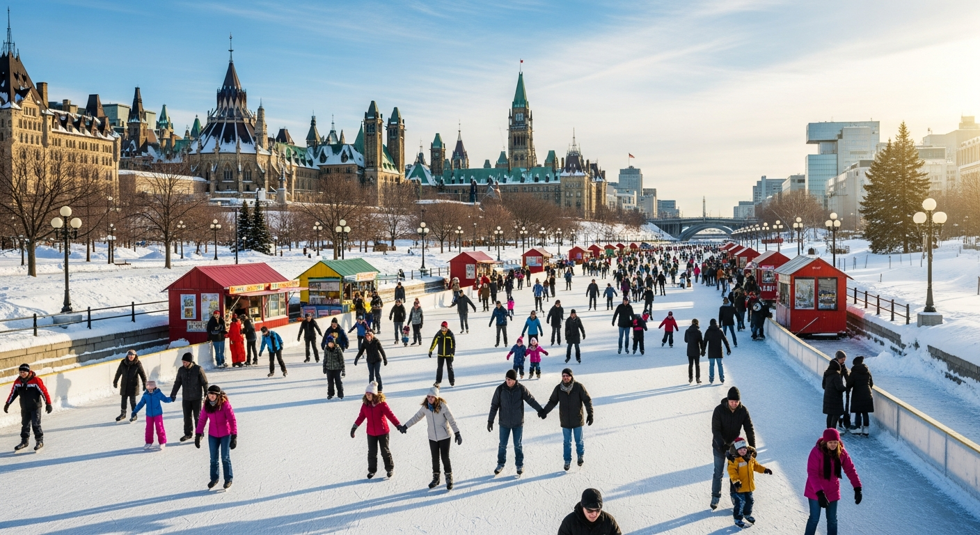Winterlude festival on the Rideau Canal Skateway